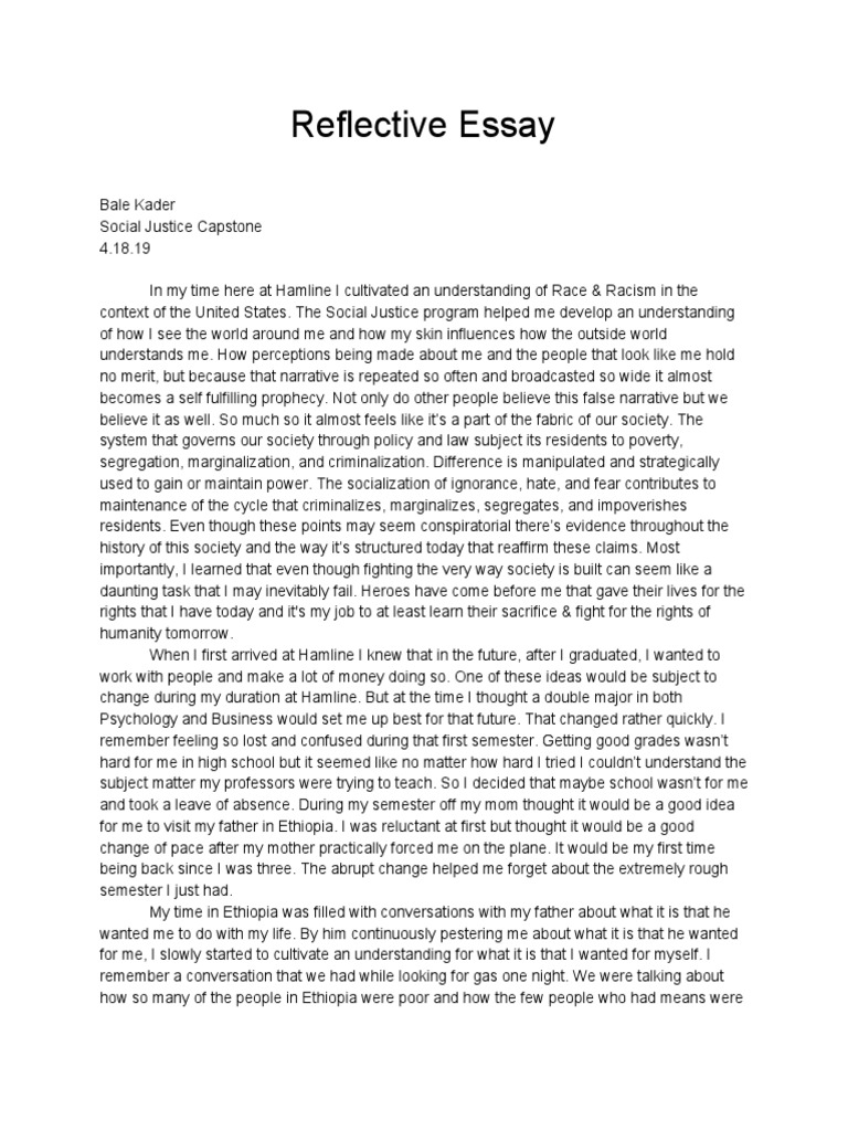 Reflective Essay - 2 | PDF | Social Exclusion | Racism