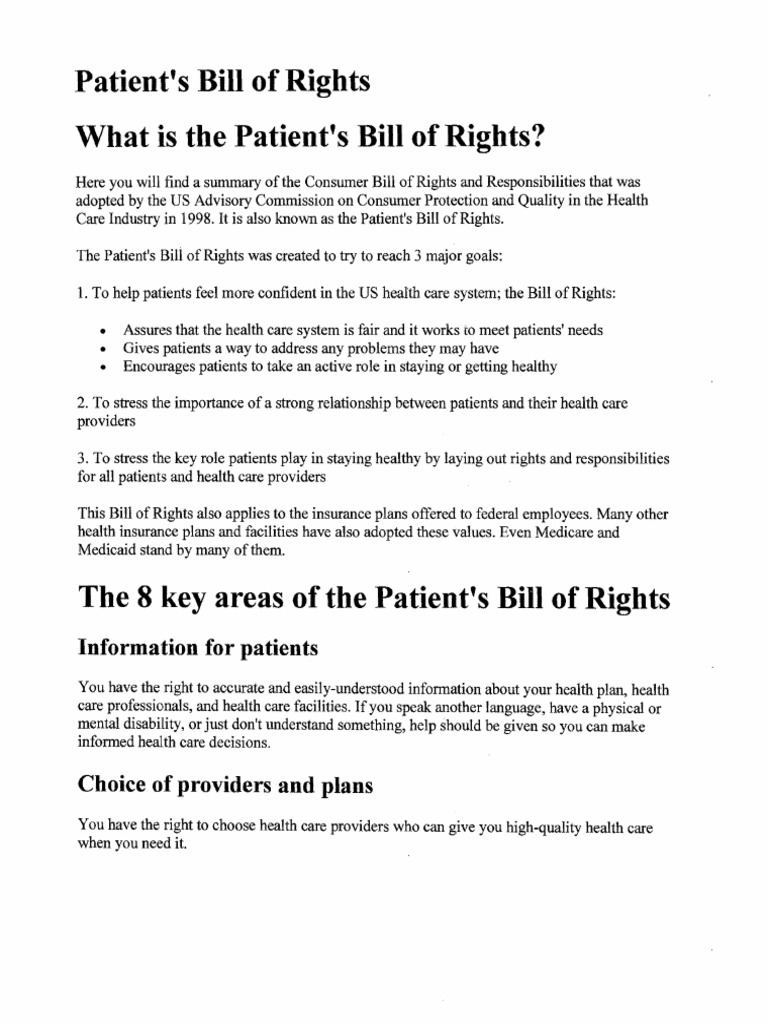 Patient Bill of Rights - Merged | PDF | Health Insurance Portability ...