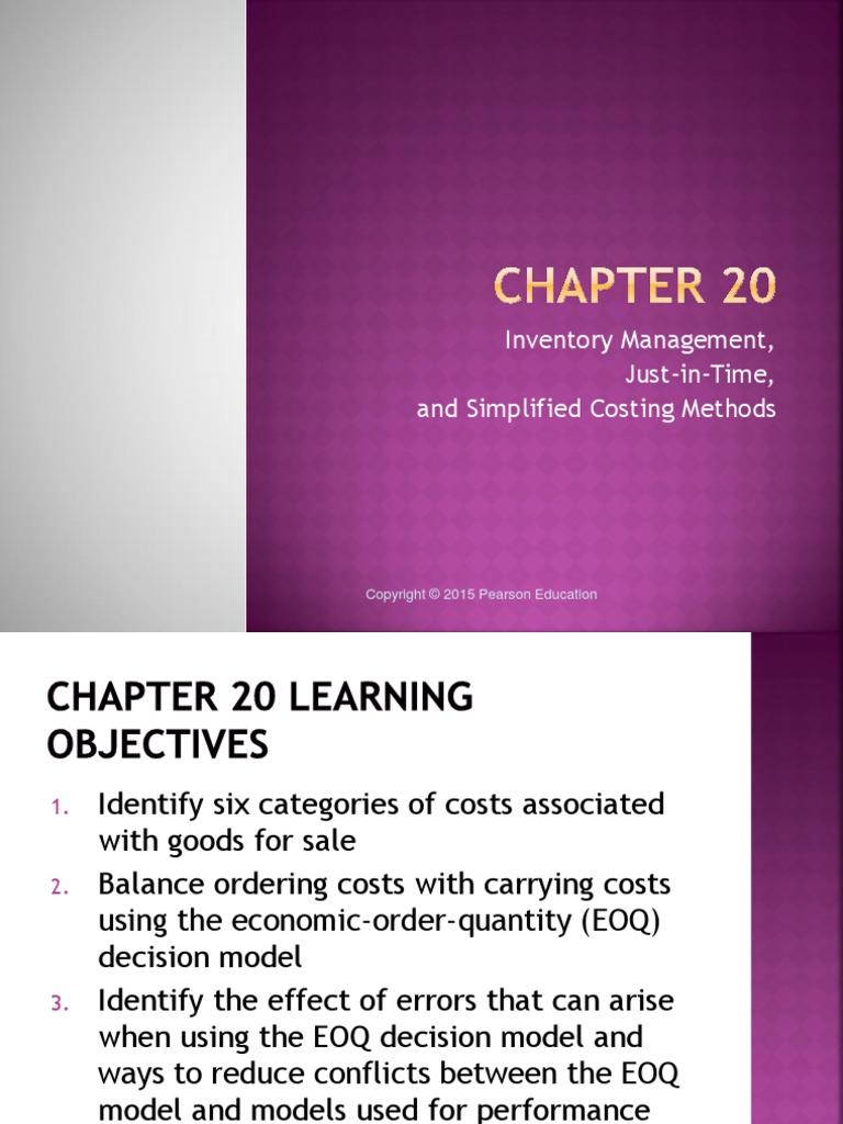 Inventory Management, Just-in-Time, and Simplified Costing Methods ...