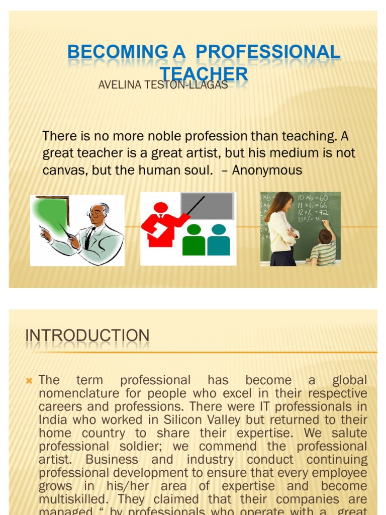 Becoming a Professional Teacher