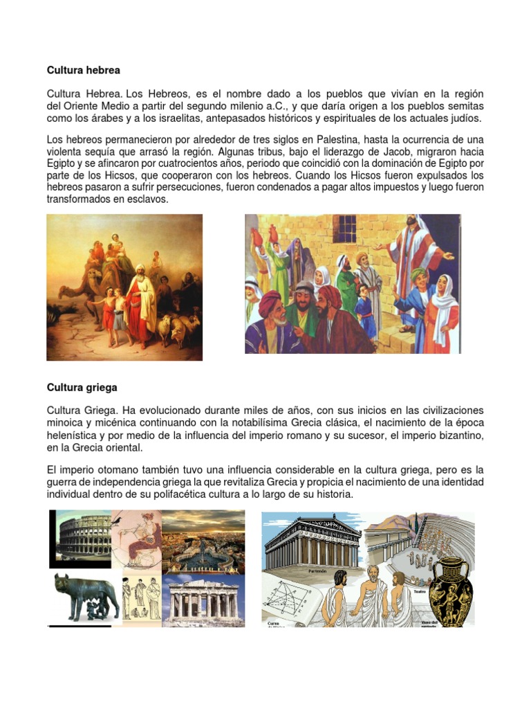 Origen y evolución de la cultura hebrea | PDF | Apio | Grecia