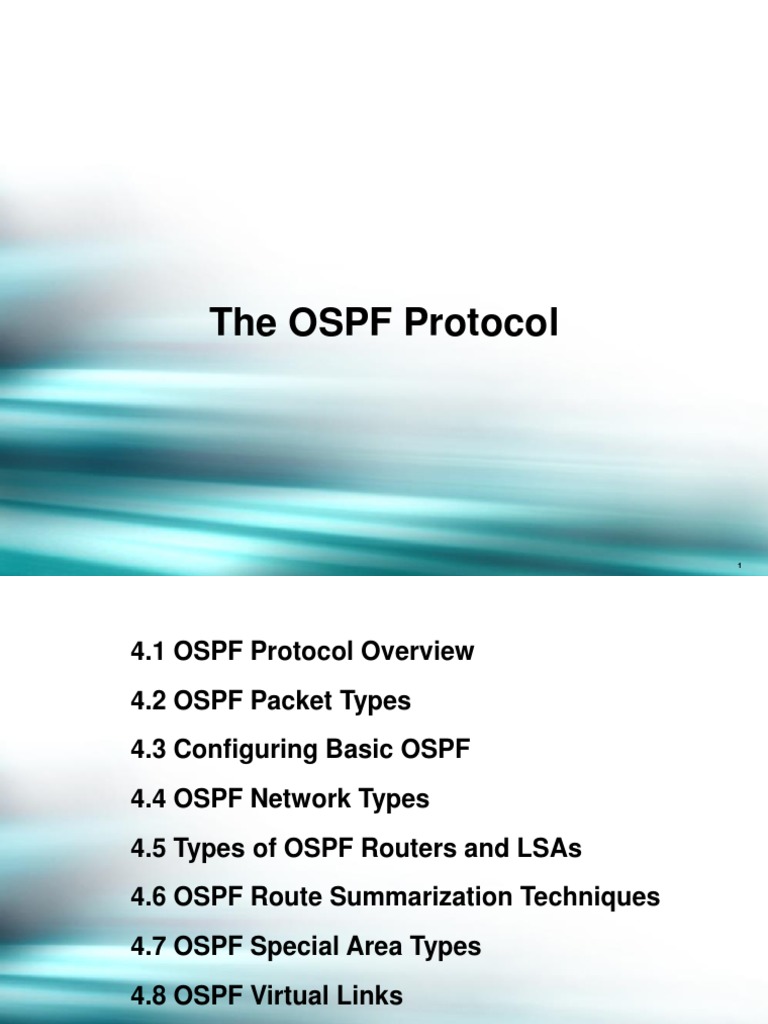 The Ospf Protocol Pdf Router Computing Routing 