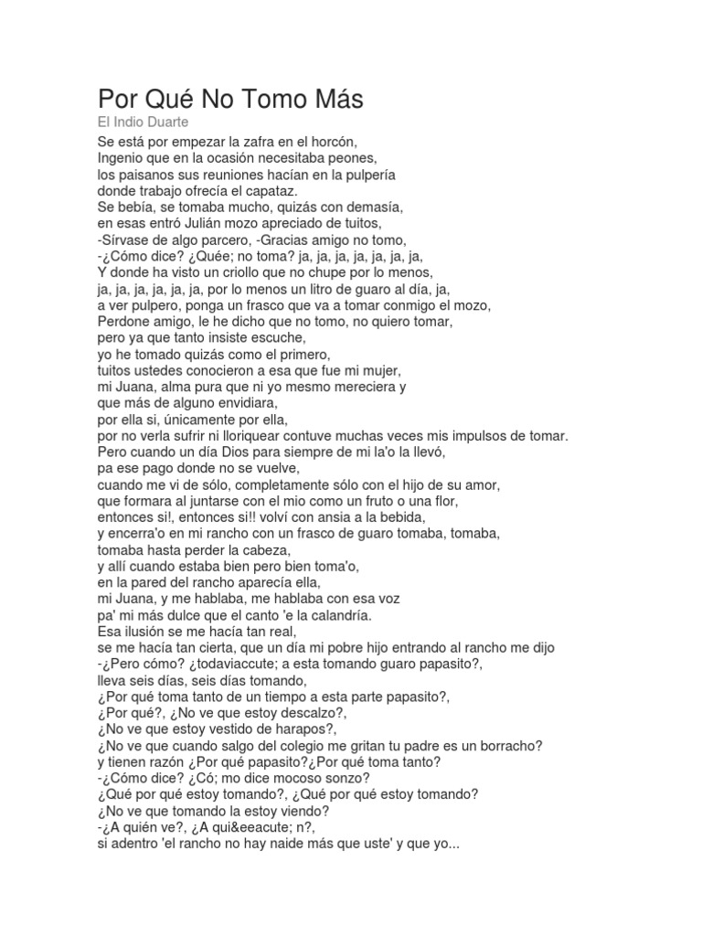 Por Qué No Tomo Más | PDF | Ocio