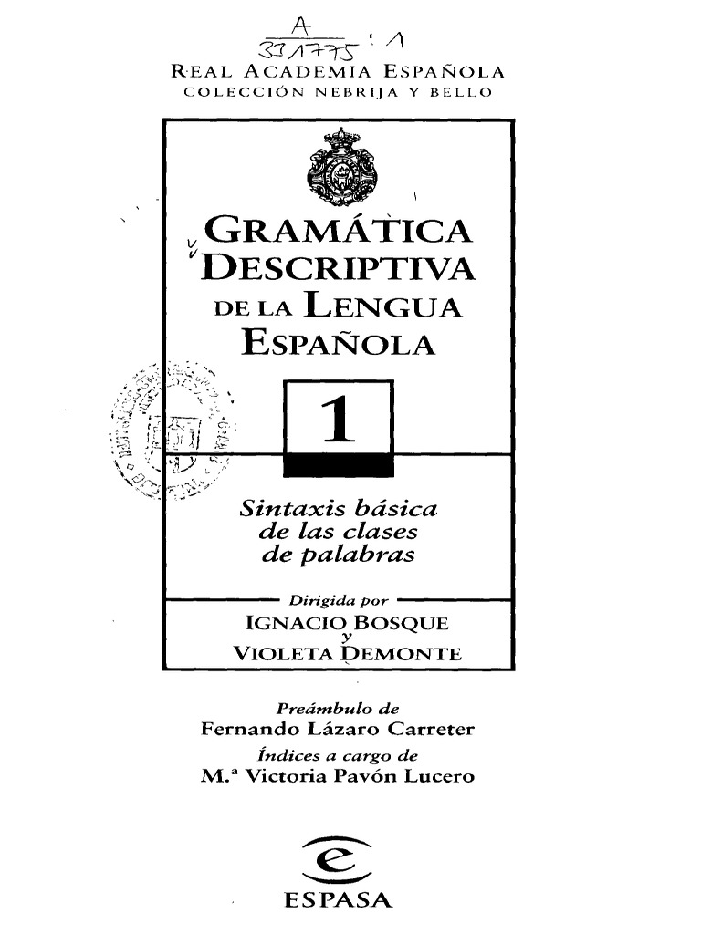 Gramática Descriptiva: Española | Descargar gratis PDF | Adjetivo ...