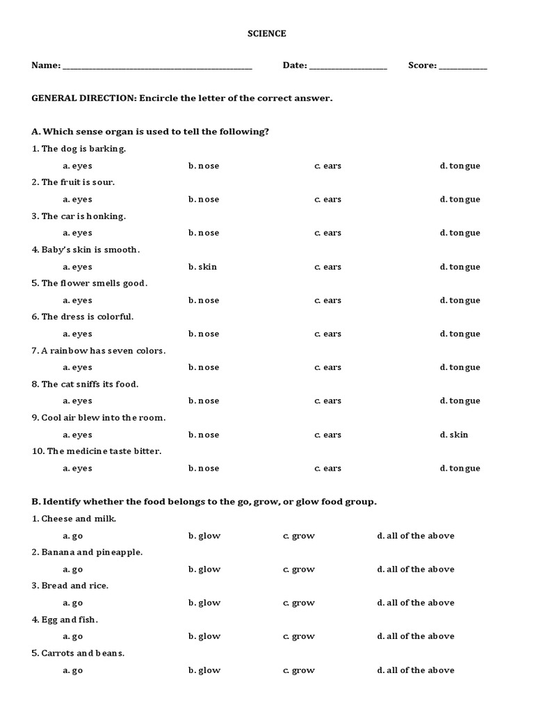 GENERAL DIRECTION: Encircle The Letter of The Correct Answer | PDF ...