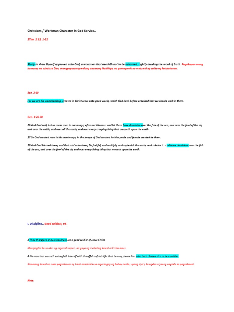 Christian Character: Workman in Service | PDF | Religious Behaviour And ...