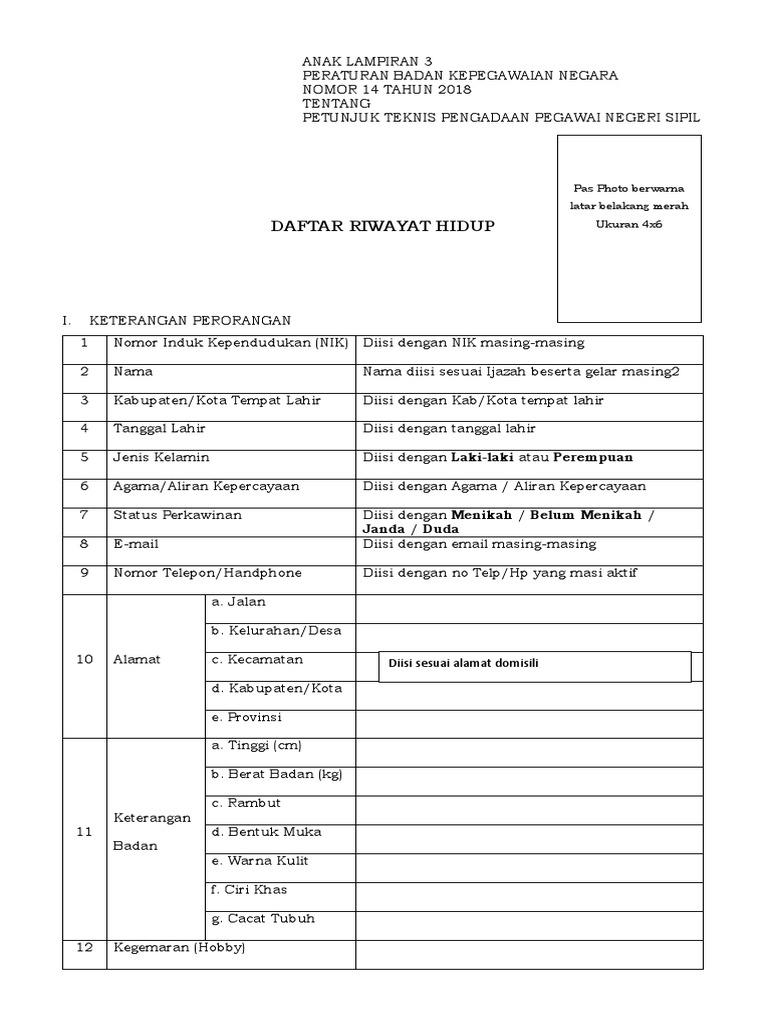 Petunjuk Teknis PNS Peraturan BKN 2018 | PDF