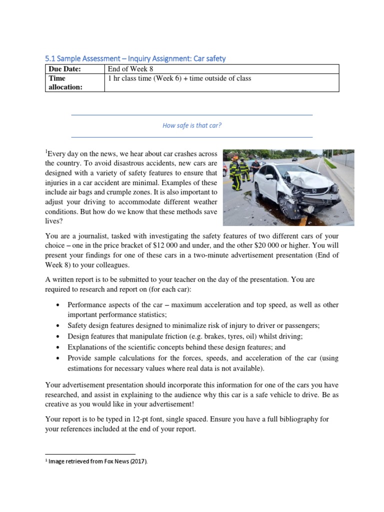 Sample Science Assessment | PDF | Traffic Collision | Automobile Safety