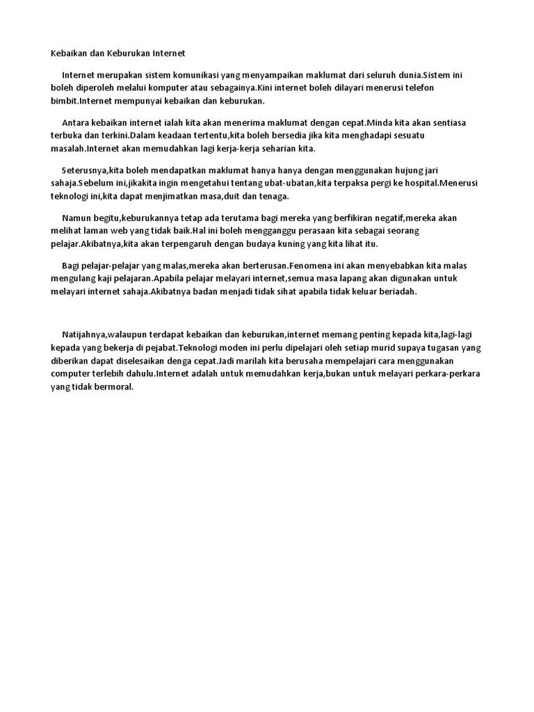 Kebaikan Dan Keburukan Internet | PDF
