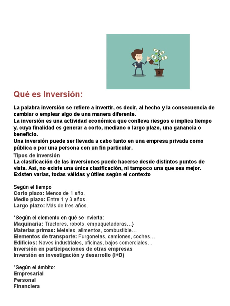Qué Es Inversión