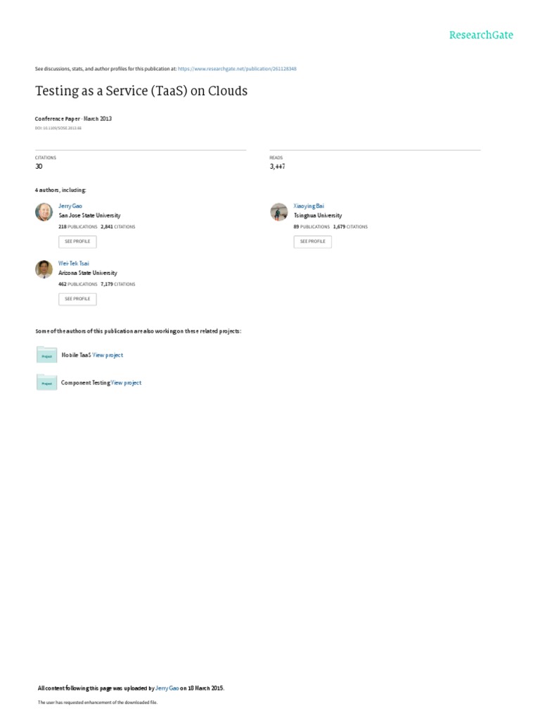 Testing As A Service | PDF | Software As A Service | Cloud Computing