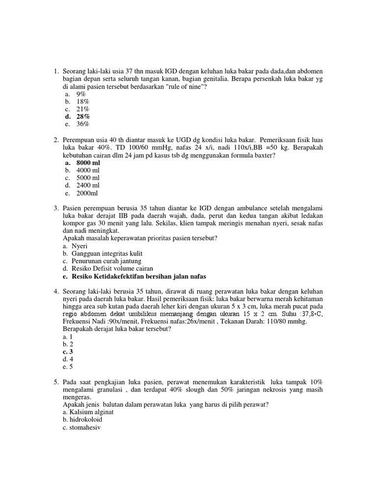 Soal Askep Luka Bakar Pak Naca | PDF