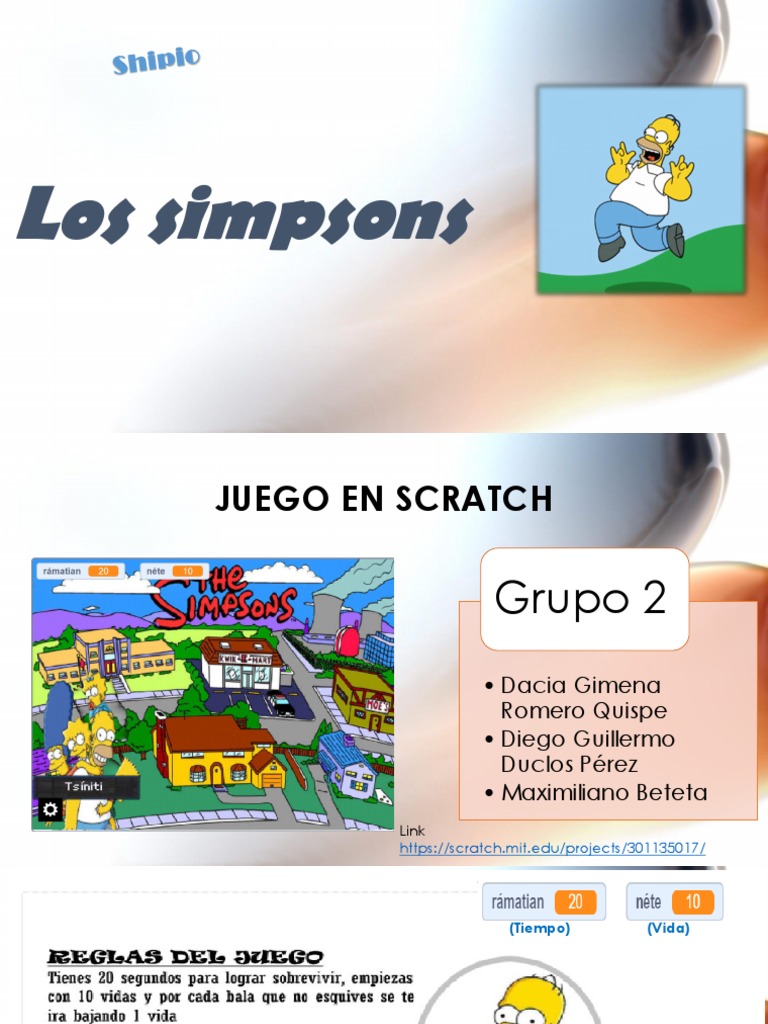 Juego de Los Simpson en Scratch: Ayuda a Homero a recuperar la alegría ...