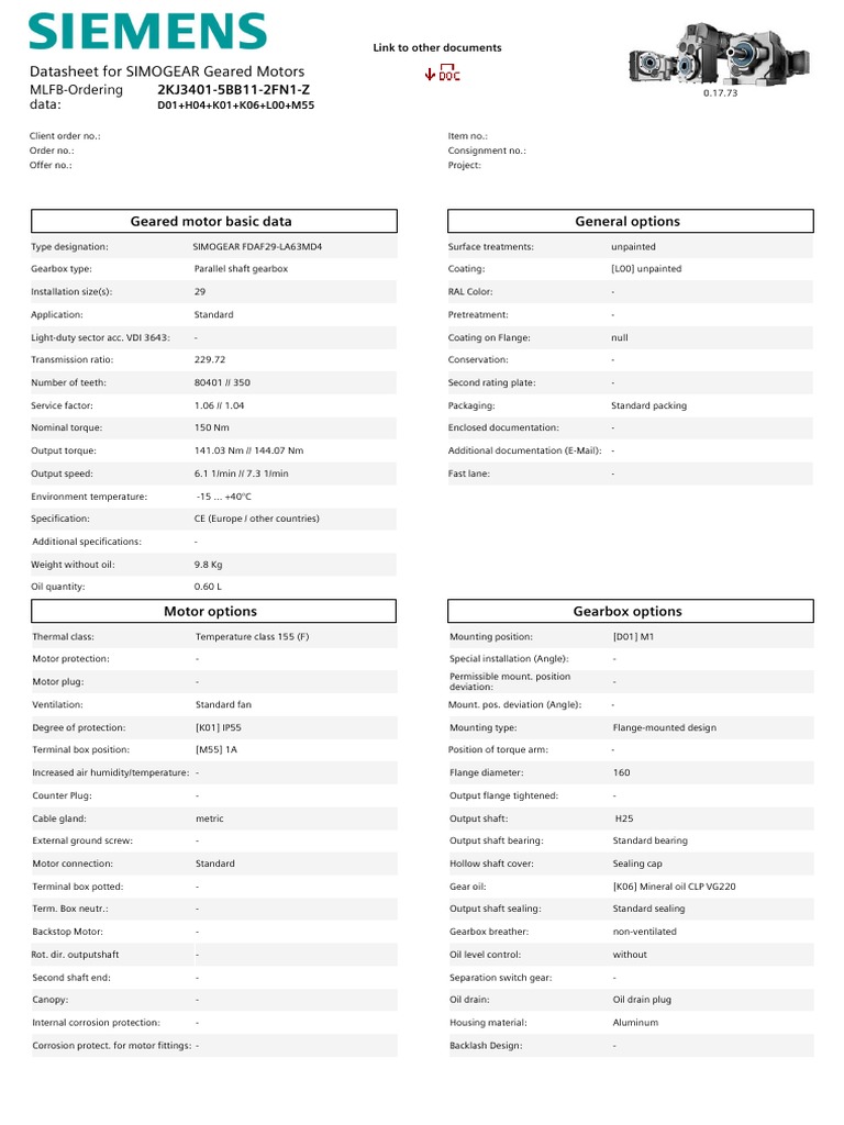 SIMOGEAR Geared Motors Specs | PDF | Transmission (Mechanics) | Manufactured Goods