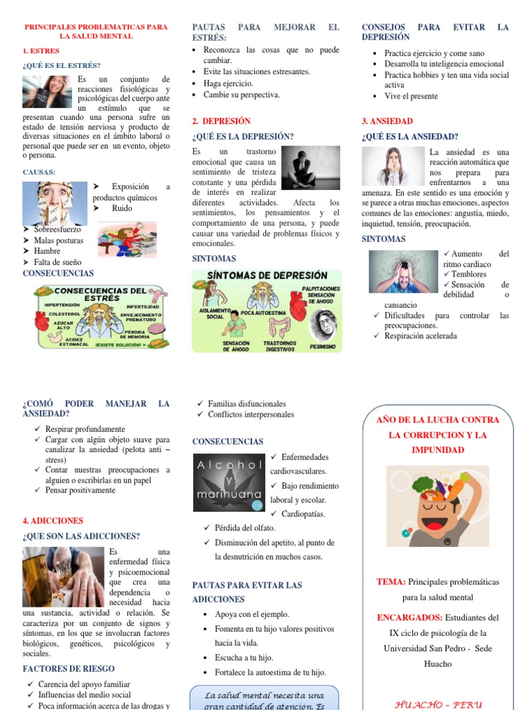 Triptico Salud Mental | PDF | Las emociones | Ansiedad