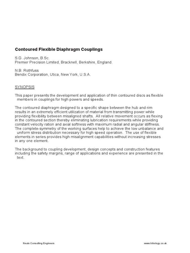 Contoured Flexible Diaphragm Disc Couplings | PDF