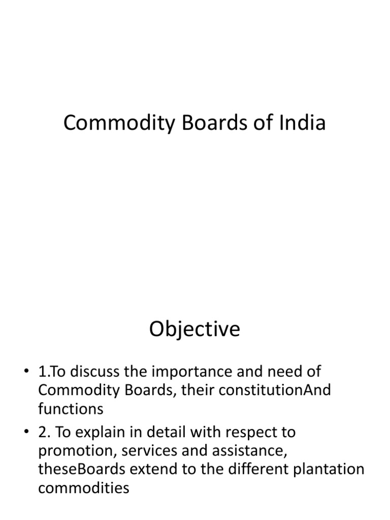 Commodity Boards of India | PDF