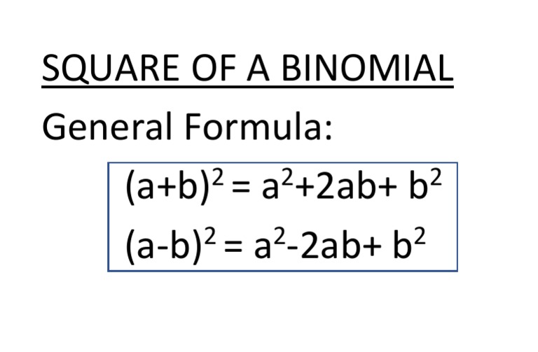 Square of A Binomial | PDF