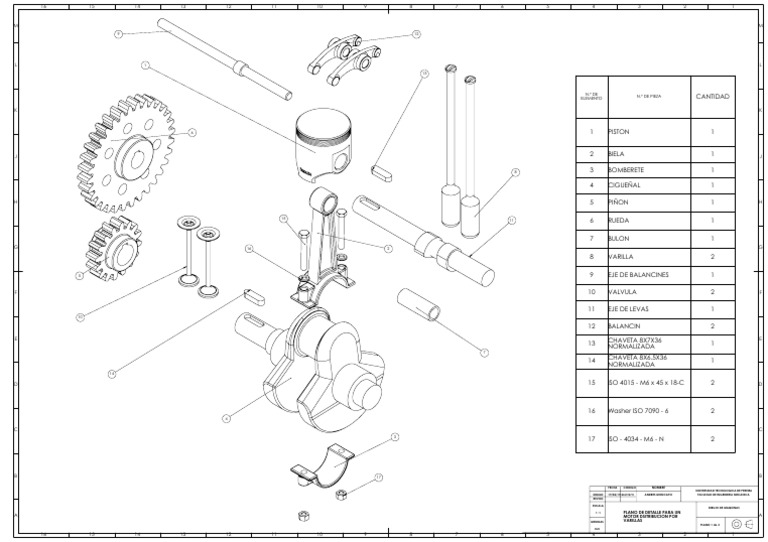 Dibujo De Vista Explosionada Del Motor