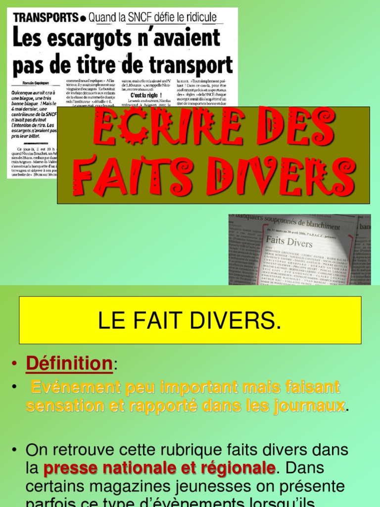 Fait Divers | PDF | Journaux | Journaux et magazines