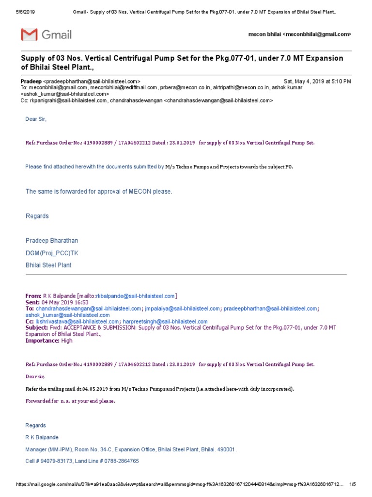 Mail From BSP | PDF | Email | Iron