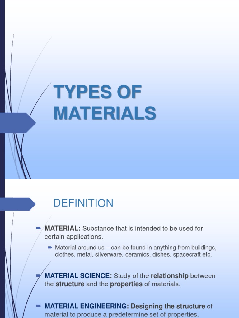 L2 - Type of Materials | PDF | Materials Science | Polymers