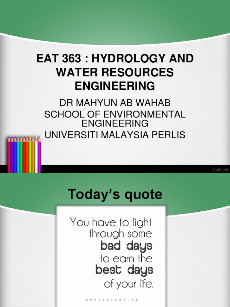 Hydrology and Water Resources Engineering - INTRODUCTION | PDF ...