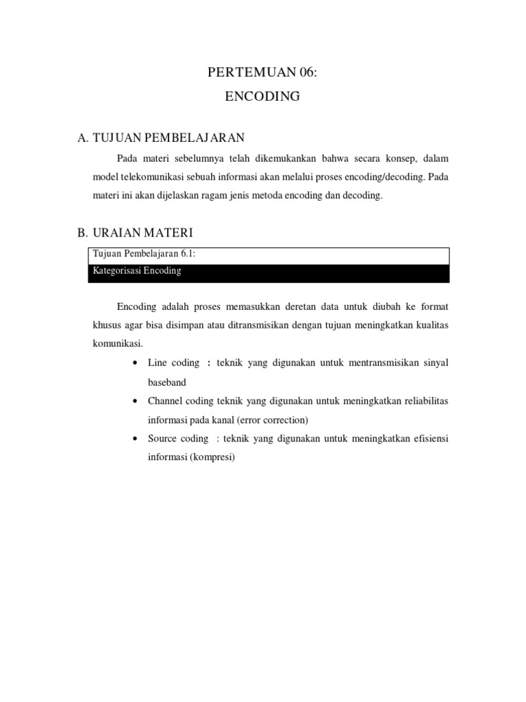 Teknik Encoding dan Decoding | PDF