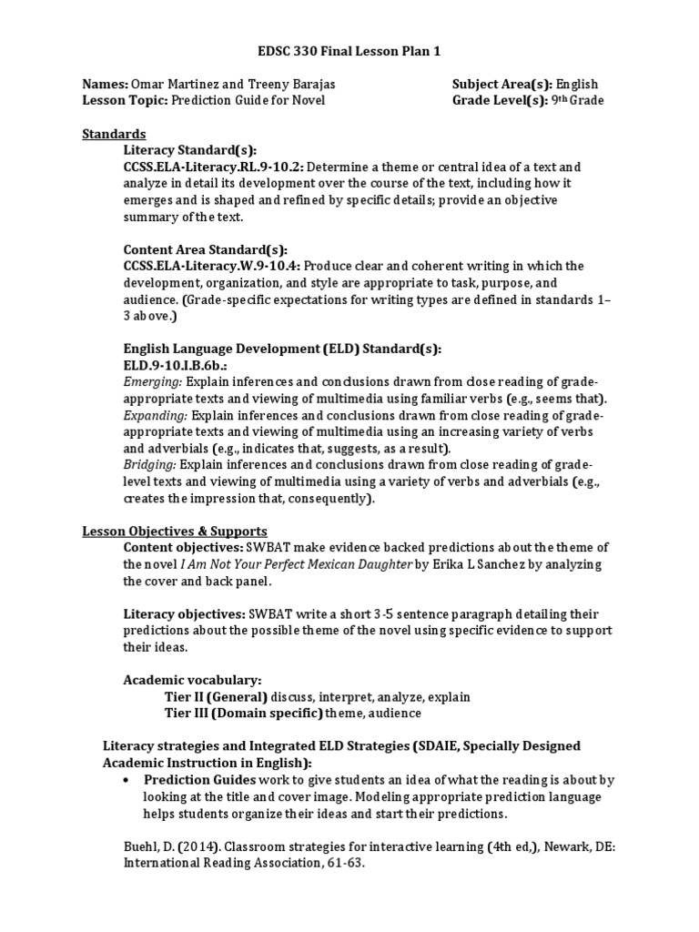 01 Prediction Guide | PDF | Books | Teachers