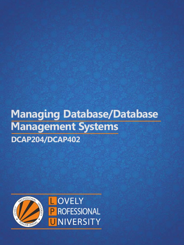 Dcap204 Managing Database Dcap402 Database Management Systems PDF | PDF ...