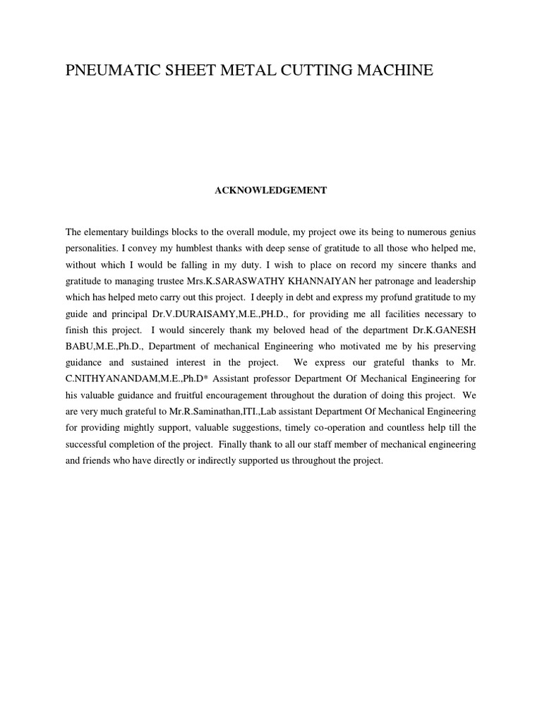 Pneumatic Sheet Metal Cutting Machine Documentation | PDF | Sheet Metal ...