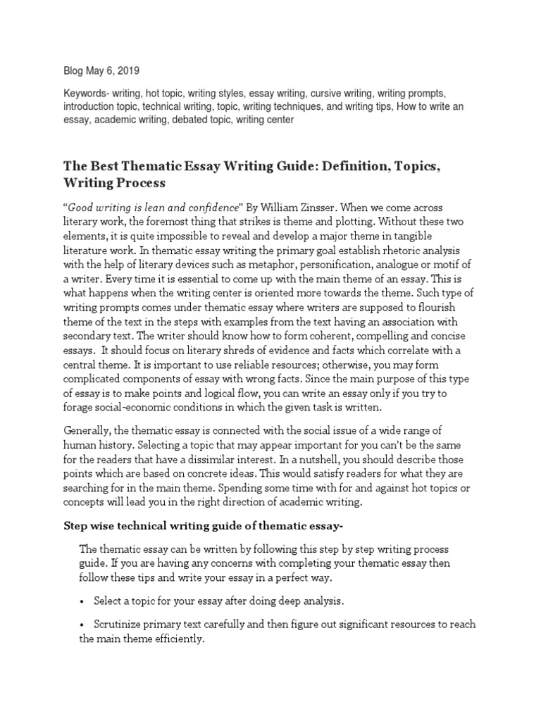 Thematic Essay Writing | PDF | Essays | Rhetoric