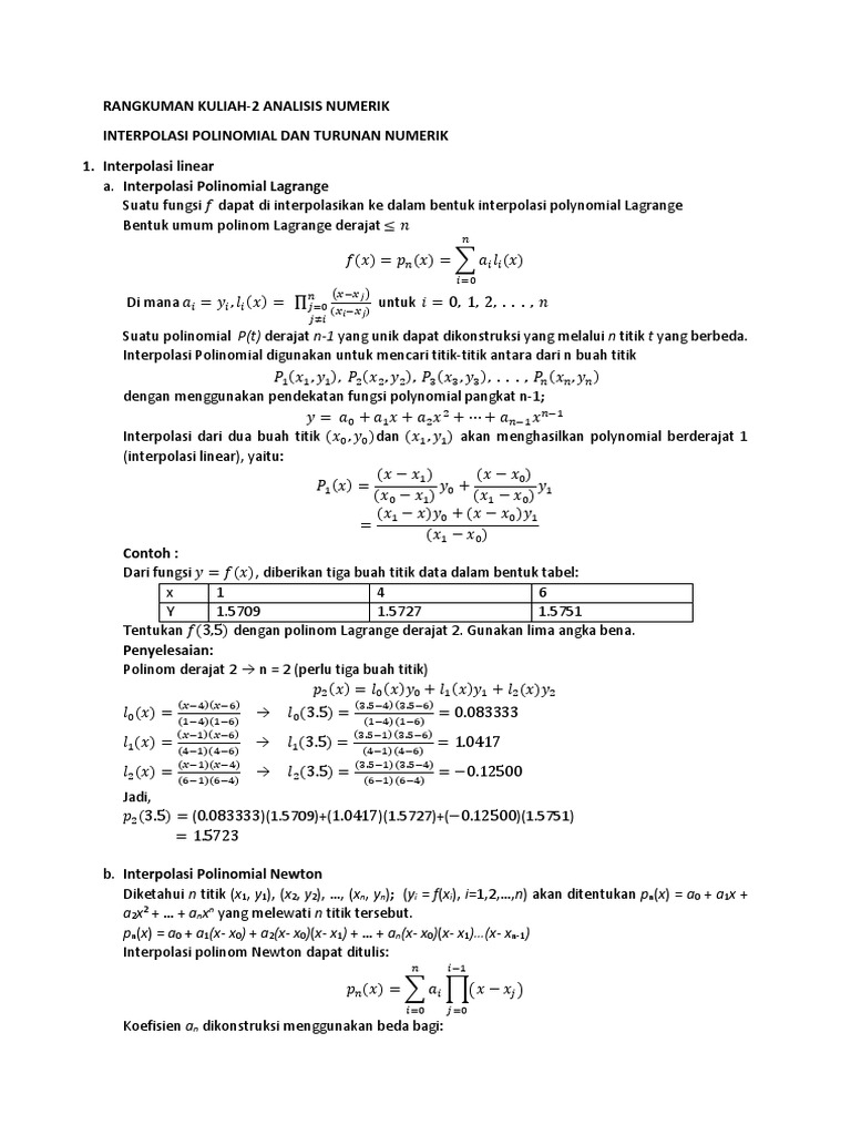 Interpolasi Polinom | PDF