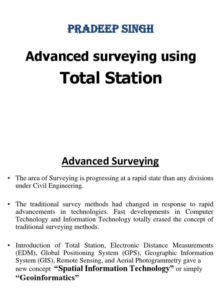 Advanced Surveying Using Total Station Repaired Pdf Pdf Surveying