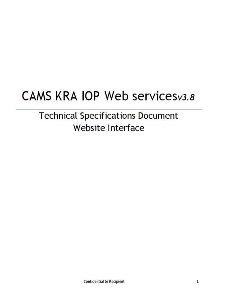 CAMS KRA Web Services v3 - 8 | PDF | Web Service | World Wide Web