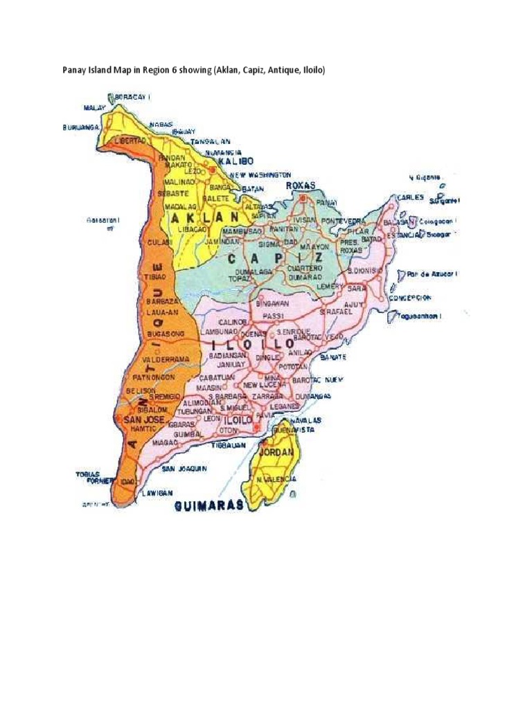 Panay Island Map in Region 6 Showing (Aklan, Capiz, Antique, Iloilo) | PDF