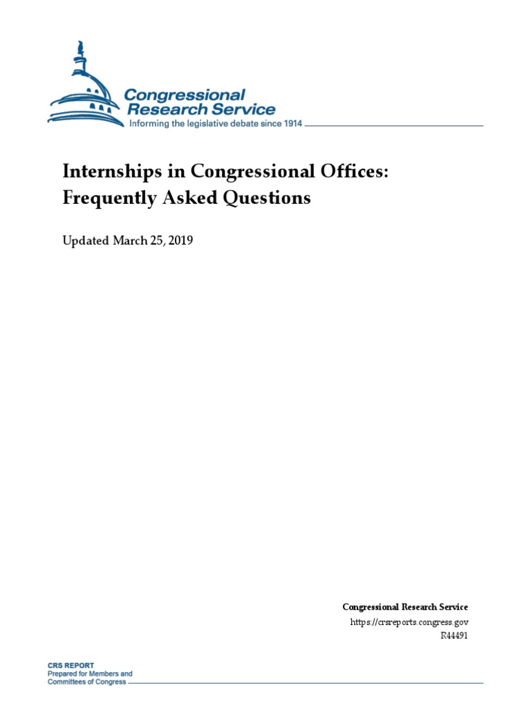 Internships in Congressional Offices: Frequently Asked Questions | PDF ...