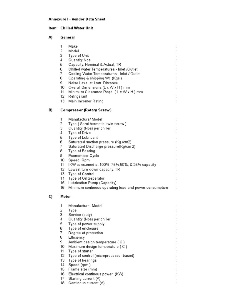 Data Sheet - Carrier Chiller | PDF | Home Appliance | Electromechanical ...