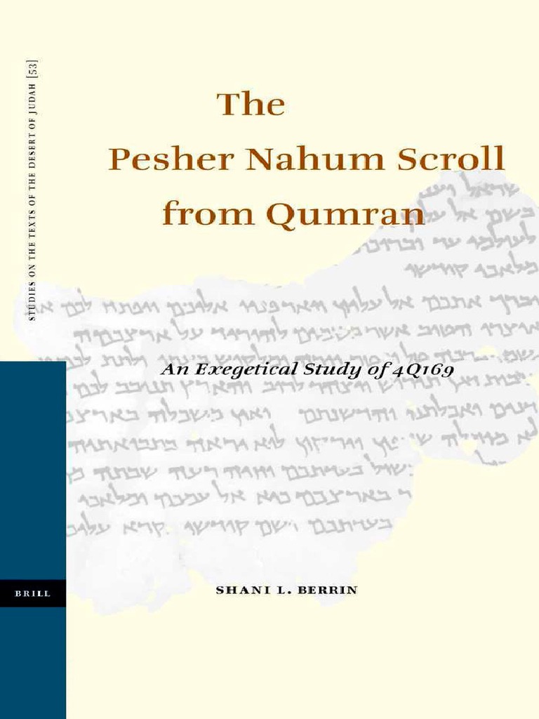 The Pesher Nahum Scroll From Qumran PDF | PDF | Dead Sea Scrolls