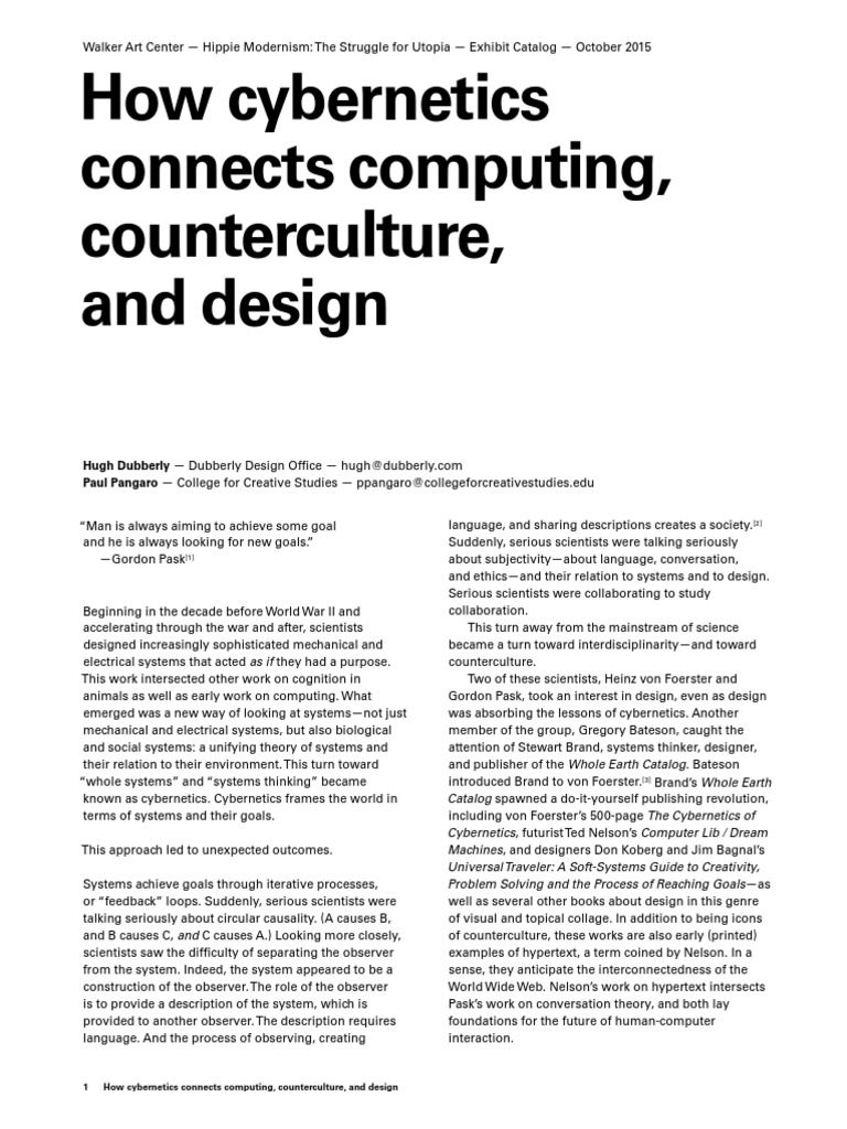 Cybernetics and Counterculture | PDF | Cybernetics | Systems Theory