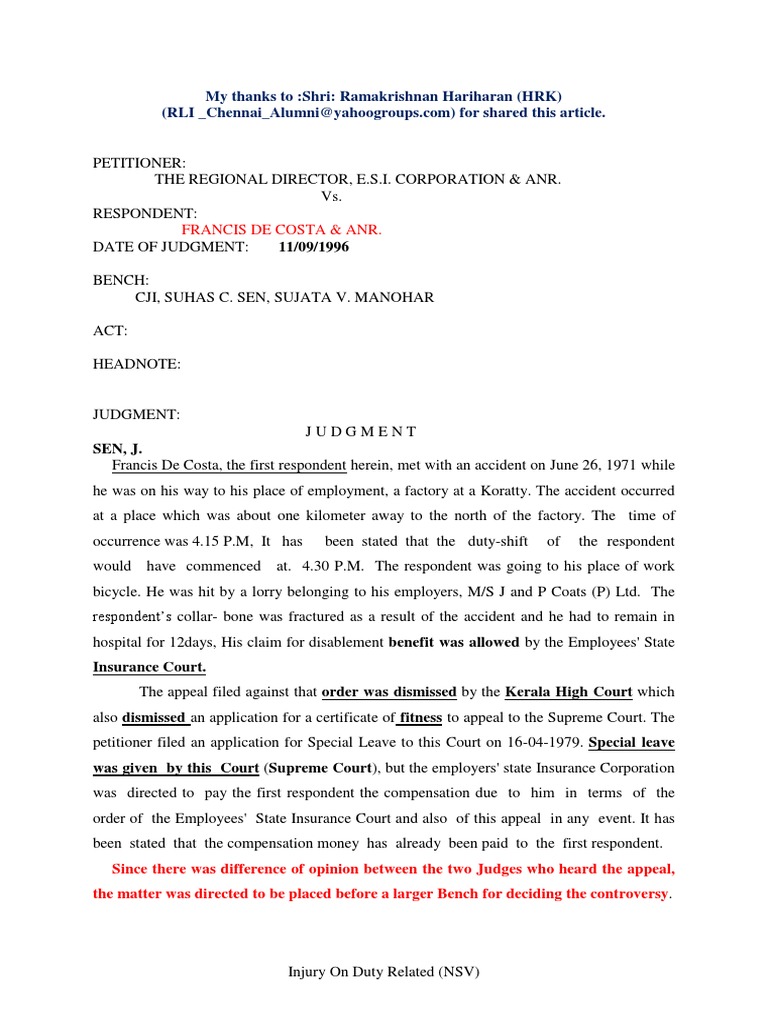 3 IOD Judgement Copy WC+Case+Francis+D+Costa | Download Free PDF ...