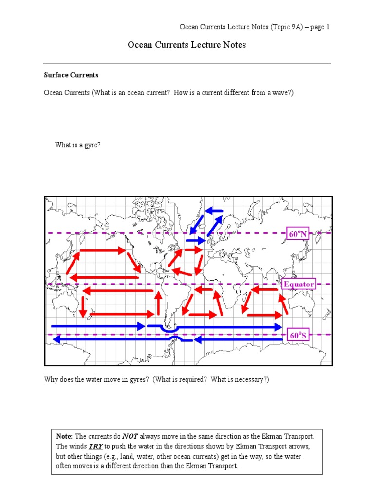 Ocean Currents Lecture Notes | PDF | Oceans | Physical Oceanography