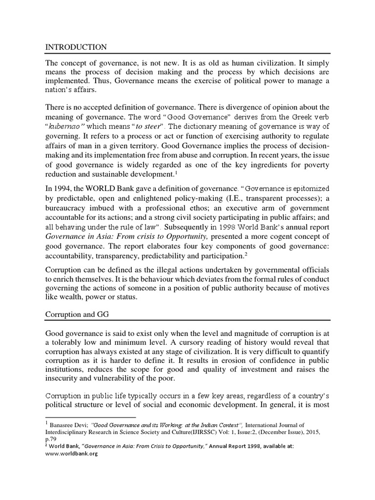 Corruption and Good Governance | PDF | Governance | Corruption