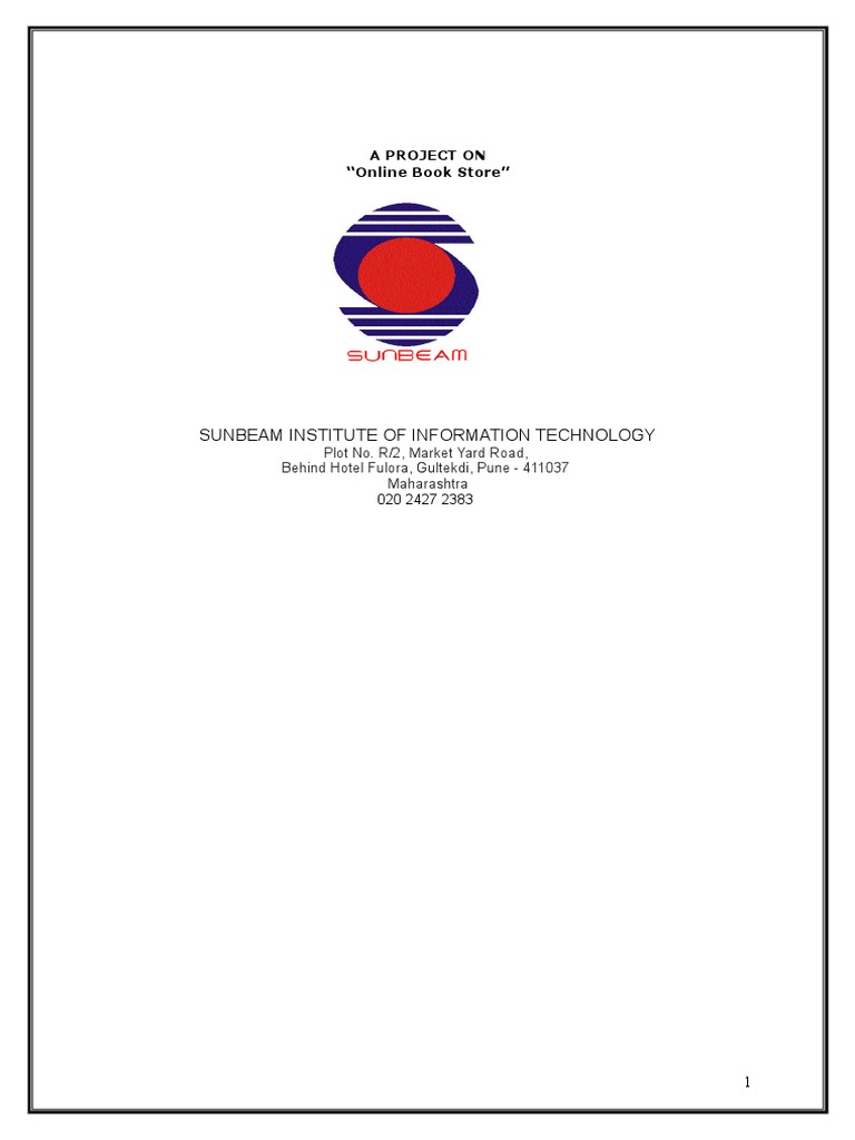 Sunbeam Institute of Information Technology: A Project On "Online Book ...