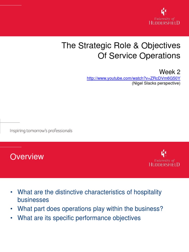 The Strategic Role & Objectives of Service Operations: Week 2 | PDF ...