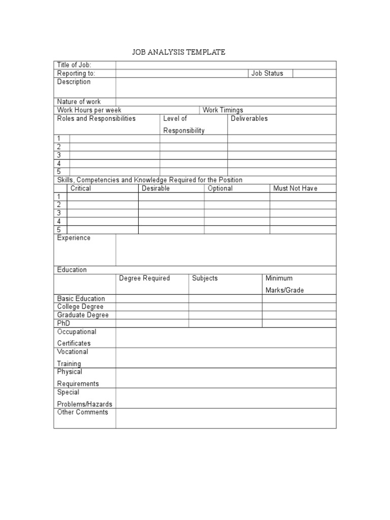 bb115f - Job Analysis Template | PDF