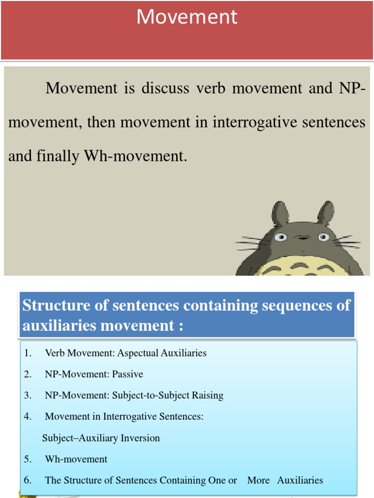 Movement Is Discuss Verb Movement and NP-movement, Then Movement in ...