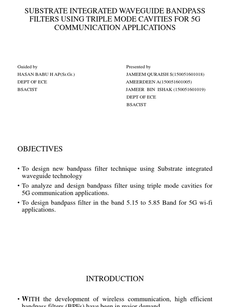 Substrate Integrated Waveguide Bandpass Filters Using Triple Mode ...