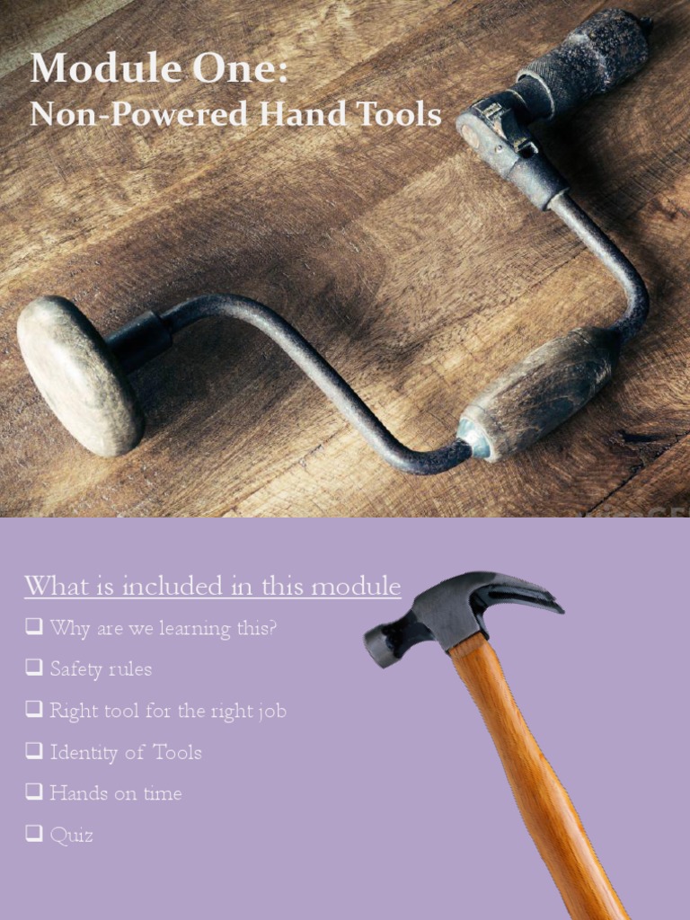 Module 1 Handtools Presentation | PDF | Hammer | Screw
