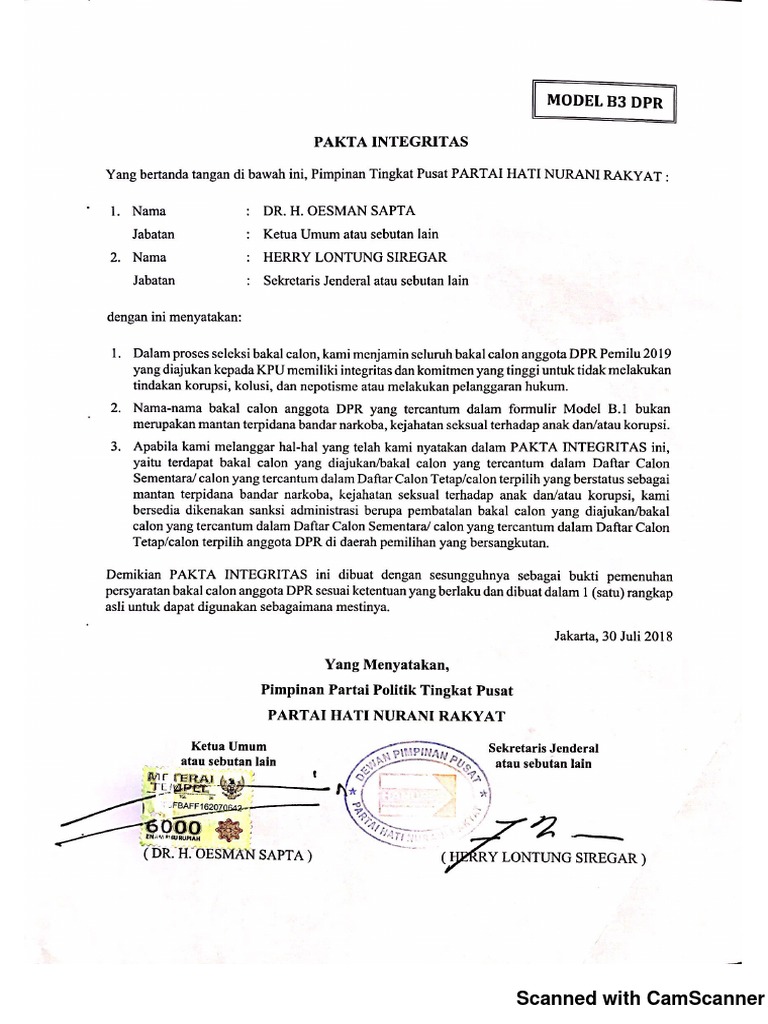 B3 Partai Hanura PDF | PDF